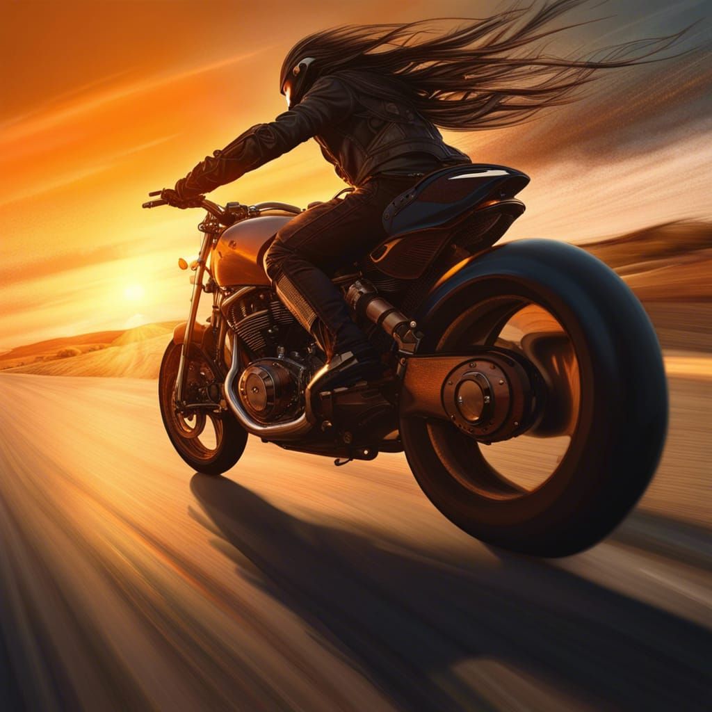 Sunset ride - AI Generated Artwork - NightCafe Creator
