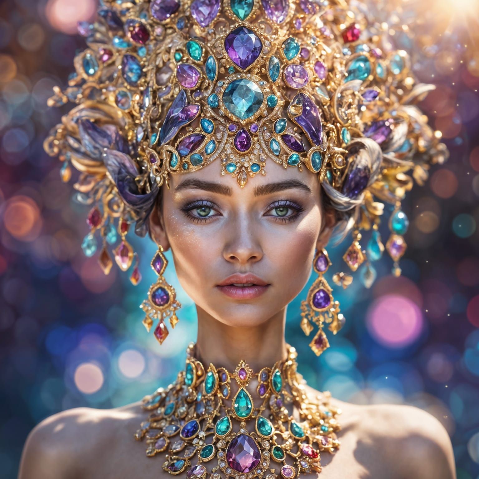 Hyper-realistic close-up artwork of a woman with pale, luminous skin ...