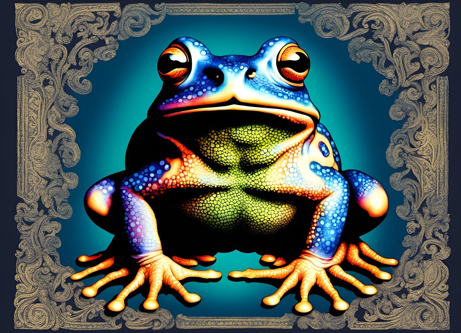 Yellow Gloved Burping Frog - AI Generated Artwork - NightCafe Creator