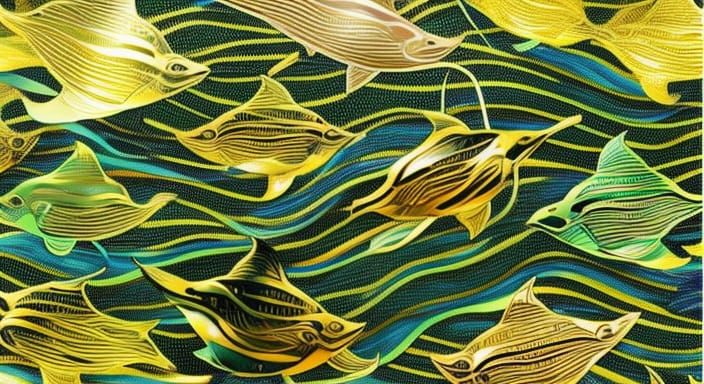 METALLIC FISH LINE ART - AI Generated Artwork - NightCafe Creator