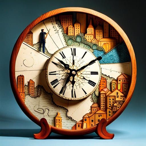 Whimsical Clockwork World with Global Citizens and... - AI Art