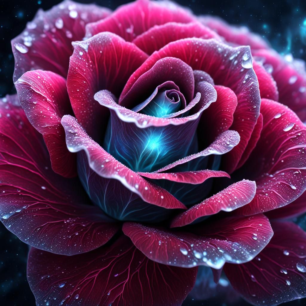 Ice rose - AI Generated Artwork - NightCafe Creator