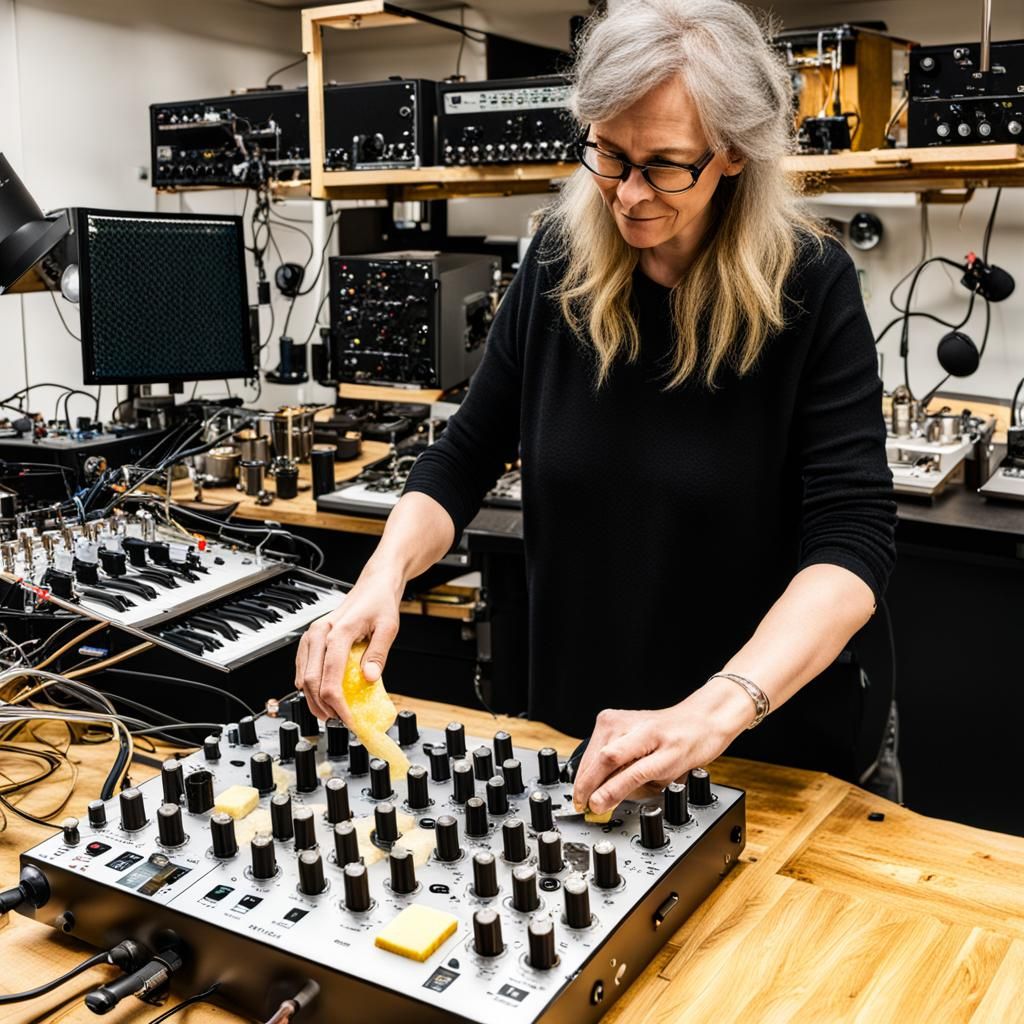 Becky adding salt to Butter synthesizer - AI Generated Artwork ...