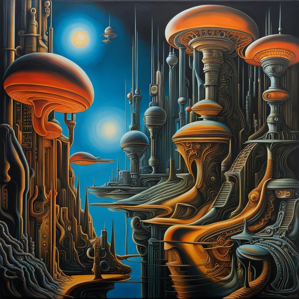 La création d'Adam cyborg H.R. Giger retrofuturism resin cast cyberpunk ...