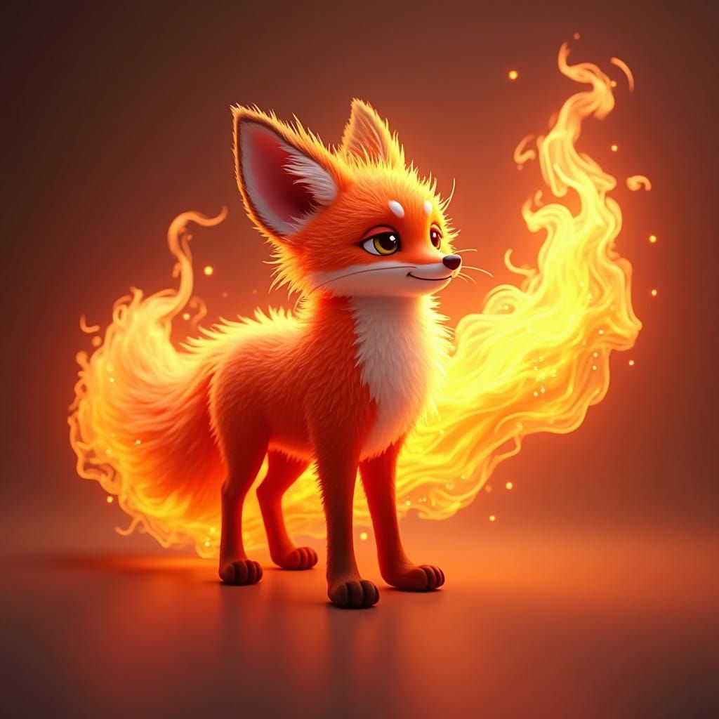 red fox with fire power - Majestic Red Fox Unleashes Fiery P...