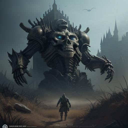 hellbound skeleton screaming in foreground - AI Generated Artwork ...