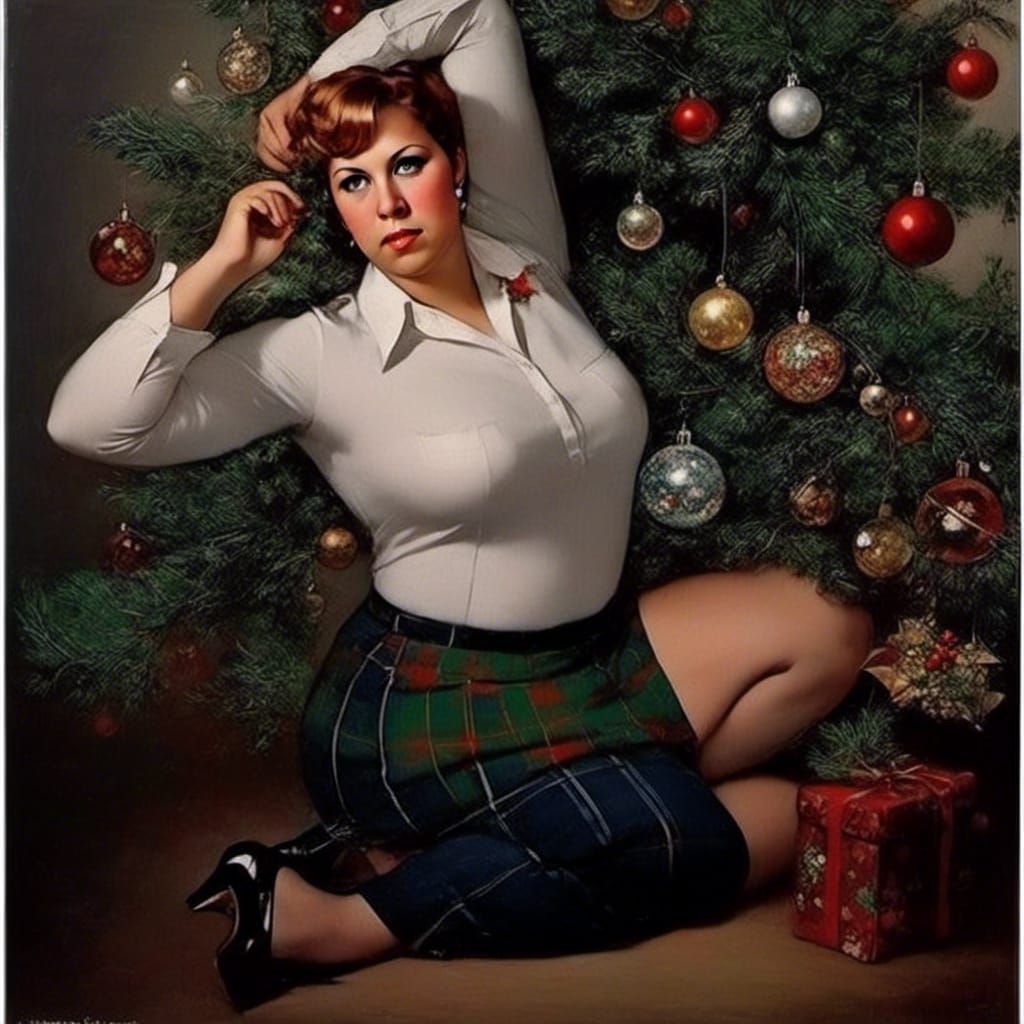 stunning blue eyes, auburn hair pixie cut, double chin