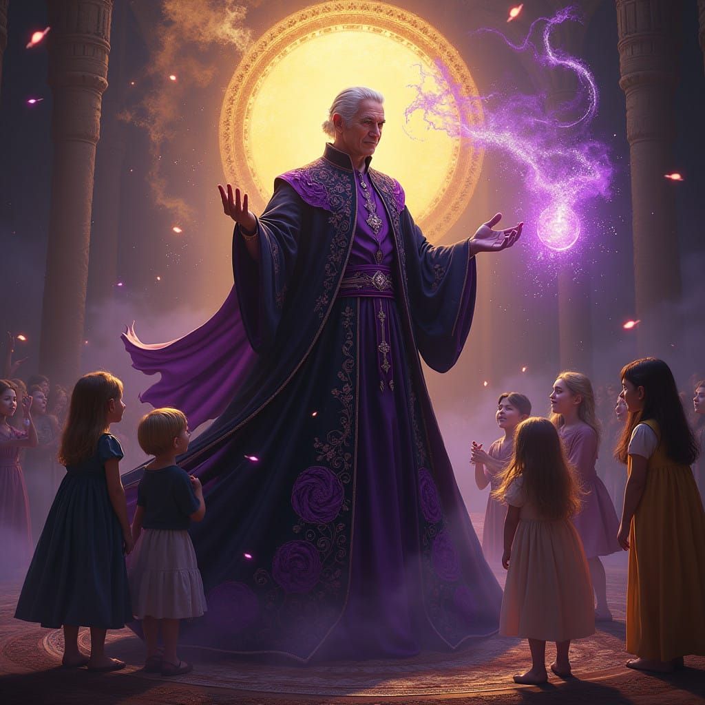 Majestic Dark Magician Conjures Wonder - AI Art