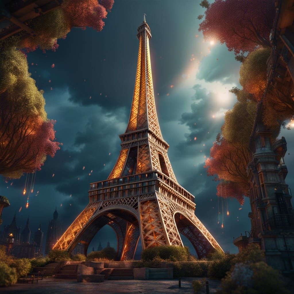 Eiffel Tower - AI Generated Artwork - NightCafe Creator