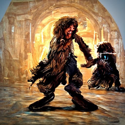 Frodo and Chewbacca disco dancing - AI Generated Artwork - NightCafe ...