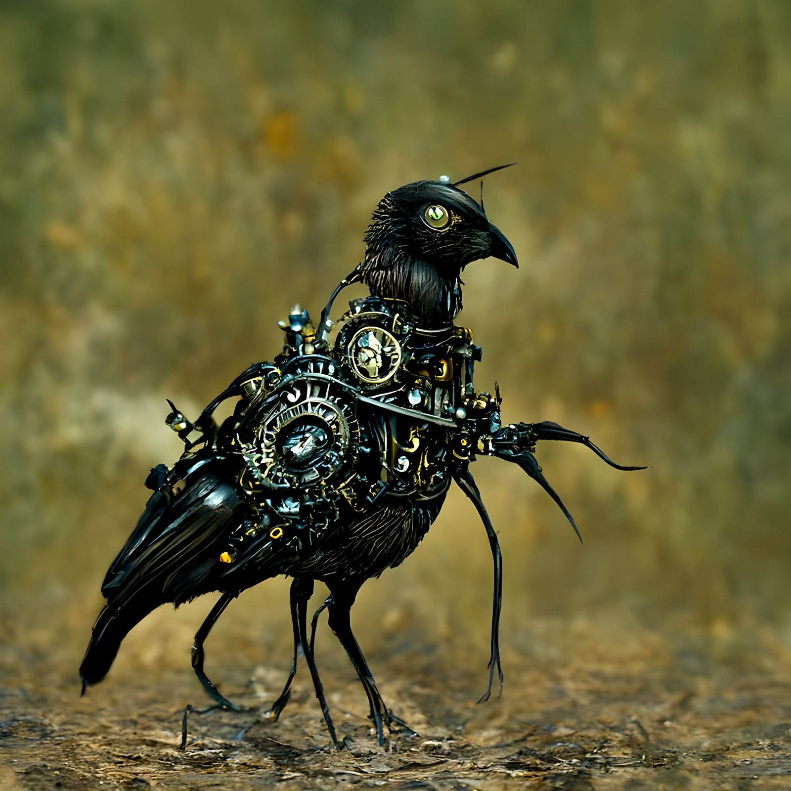 Clockwork Crow - AI Generated Artwork - NightCafe Creator