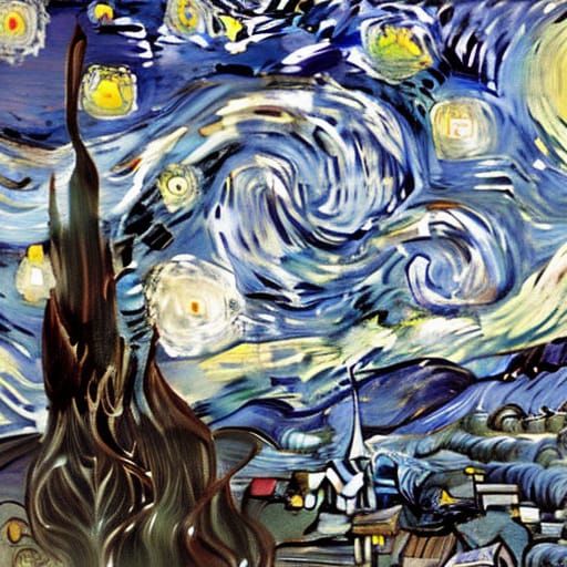 Picasso Starry Night - AI Generated Artwork - NightCafe Creator