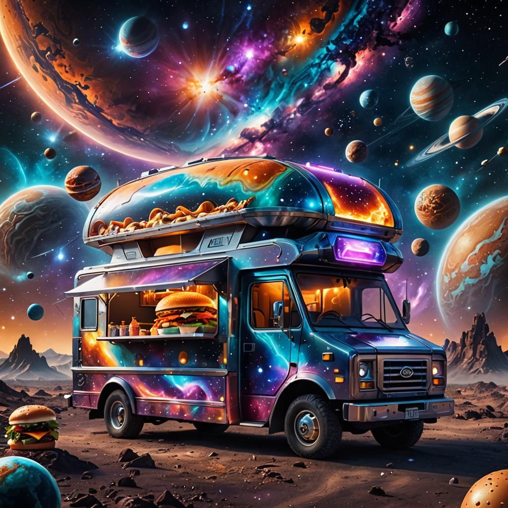 Random Objects in Space - Intergalactic Foodtruck - AI Generated ...