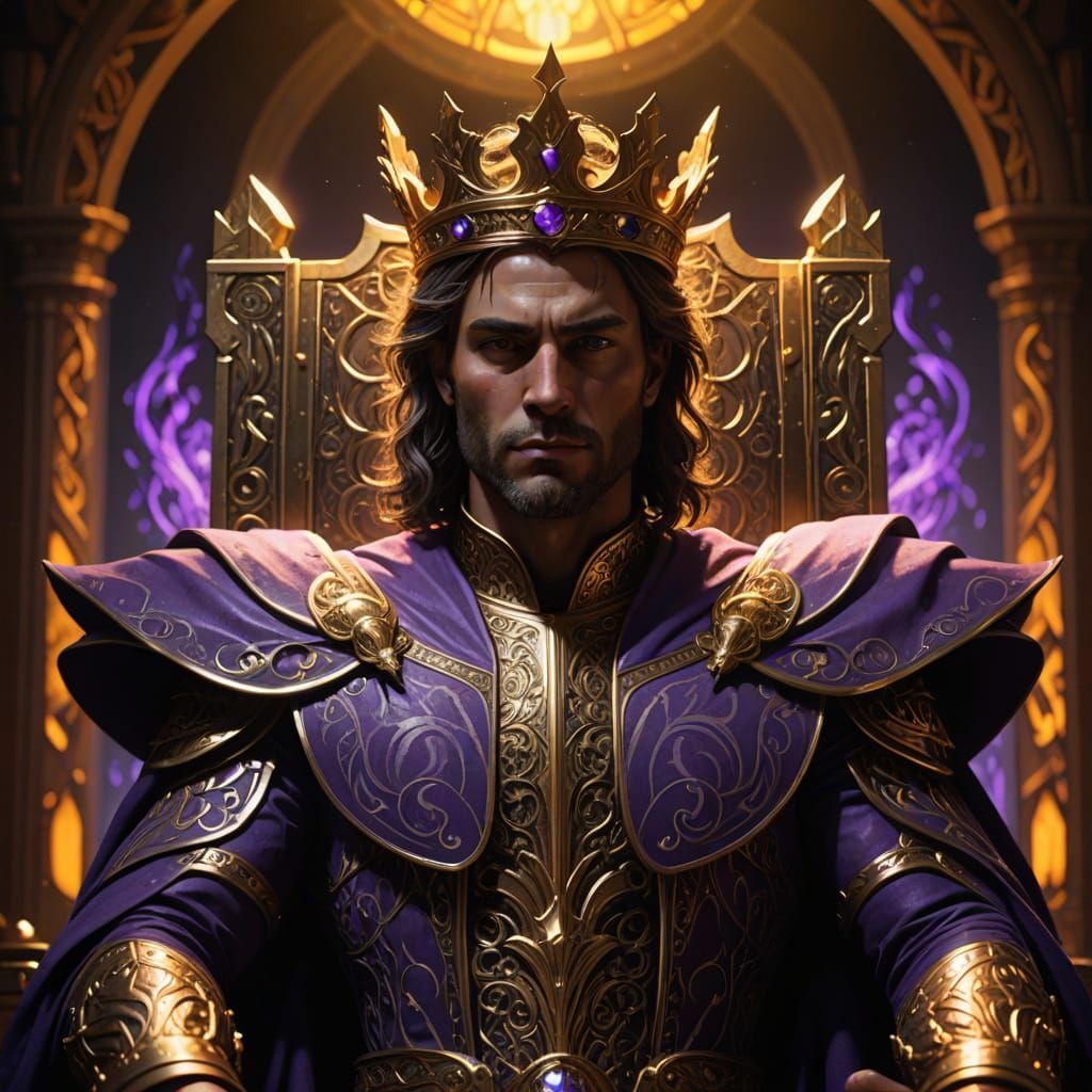 Solar Monarch in Golden Throne Room - AI Art