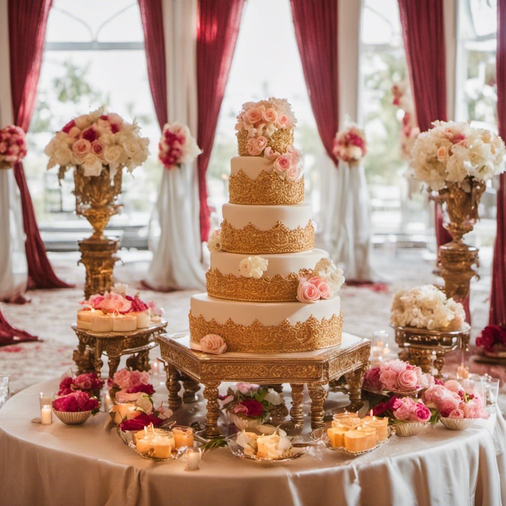 Elegant and Exotic Wedding Cake - AI Generated Artwork - NightCafe Creator