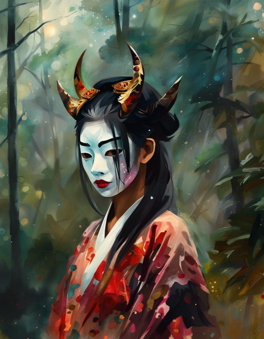 Geisha demon - AI Generated Artwork - NightCafe Creator