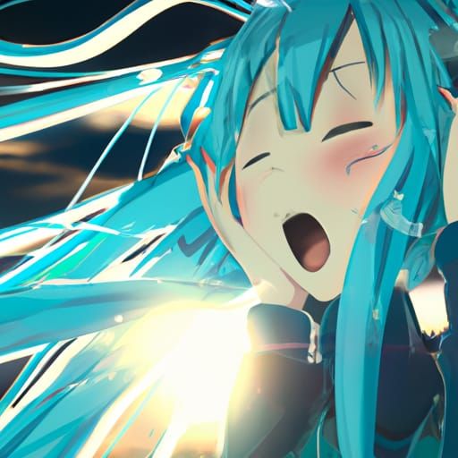 the intense voice of hatsune miku - AI Generated Artwork - NightCafe Creator