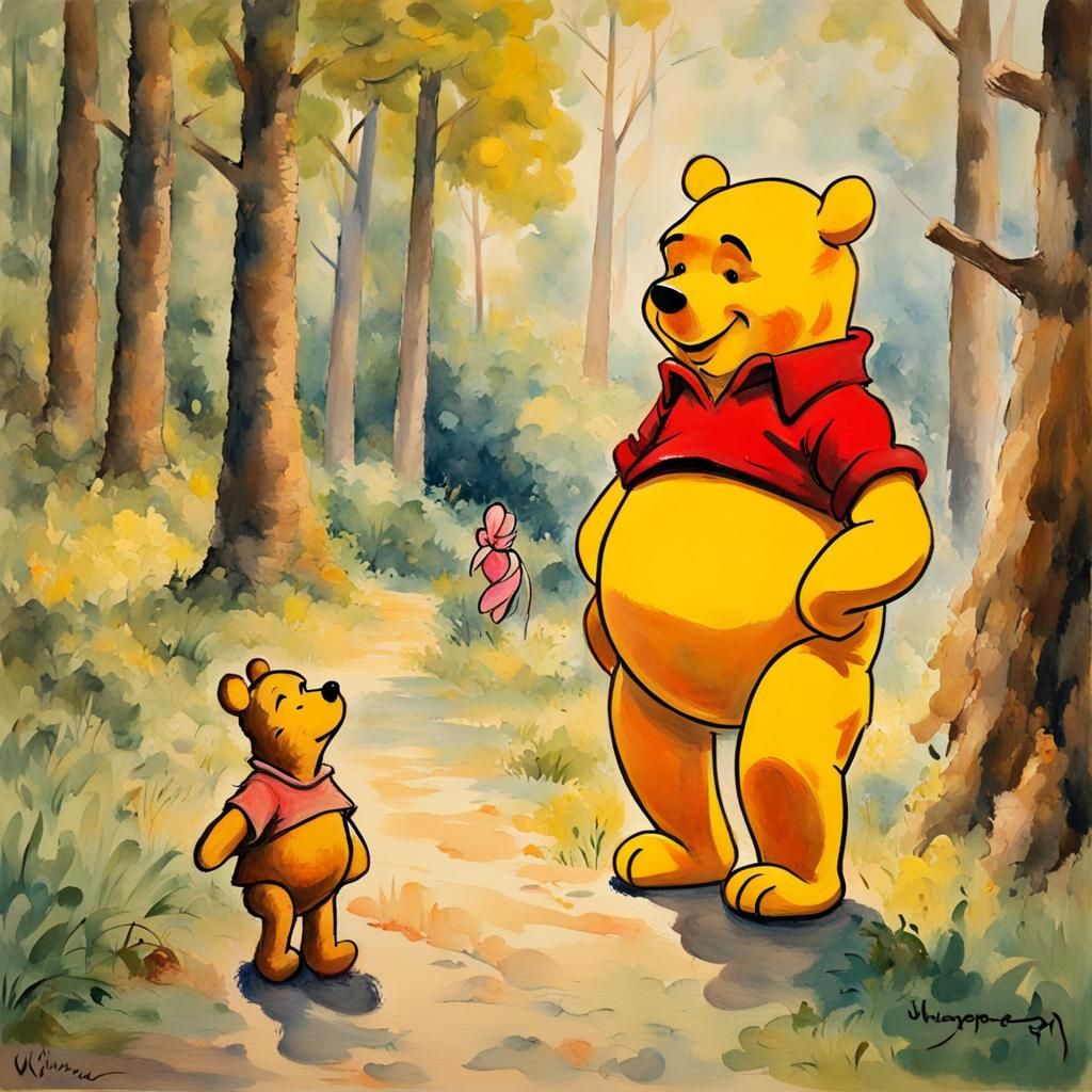 Style of EH Shepard, the original Winnie the Pooh - AI Generated ...