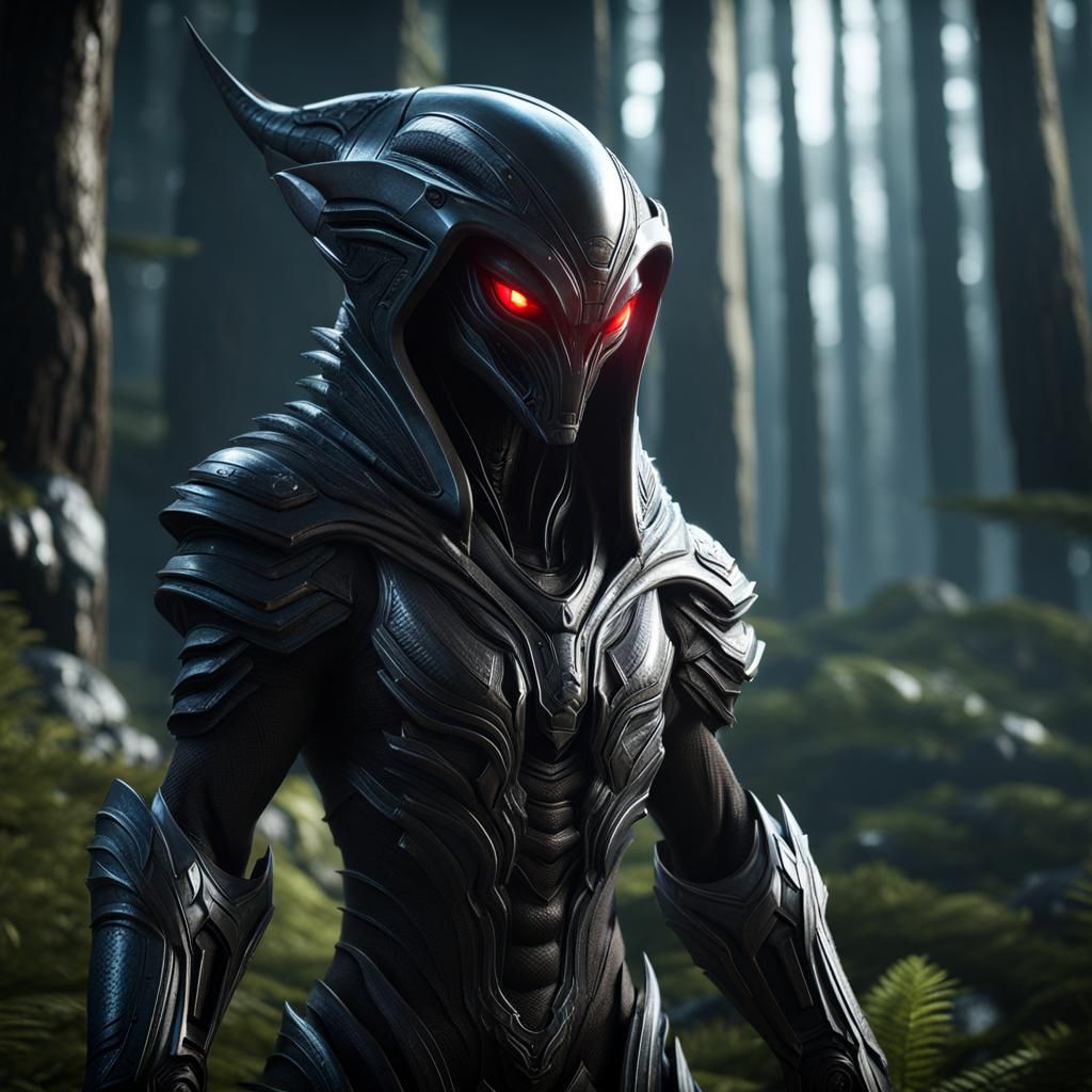 The Enigma of the Hooded Alien Creature in 3D - AI Generated Artwork ...