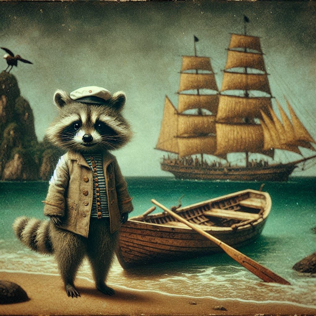 Sailor raccoon - AI Generated Artwork - NightCafe Creator