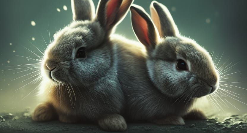 cute rabbit twins - AI Generated Artwork - NightCafe Creator