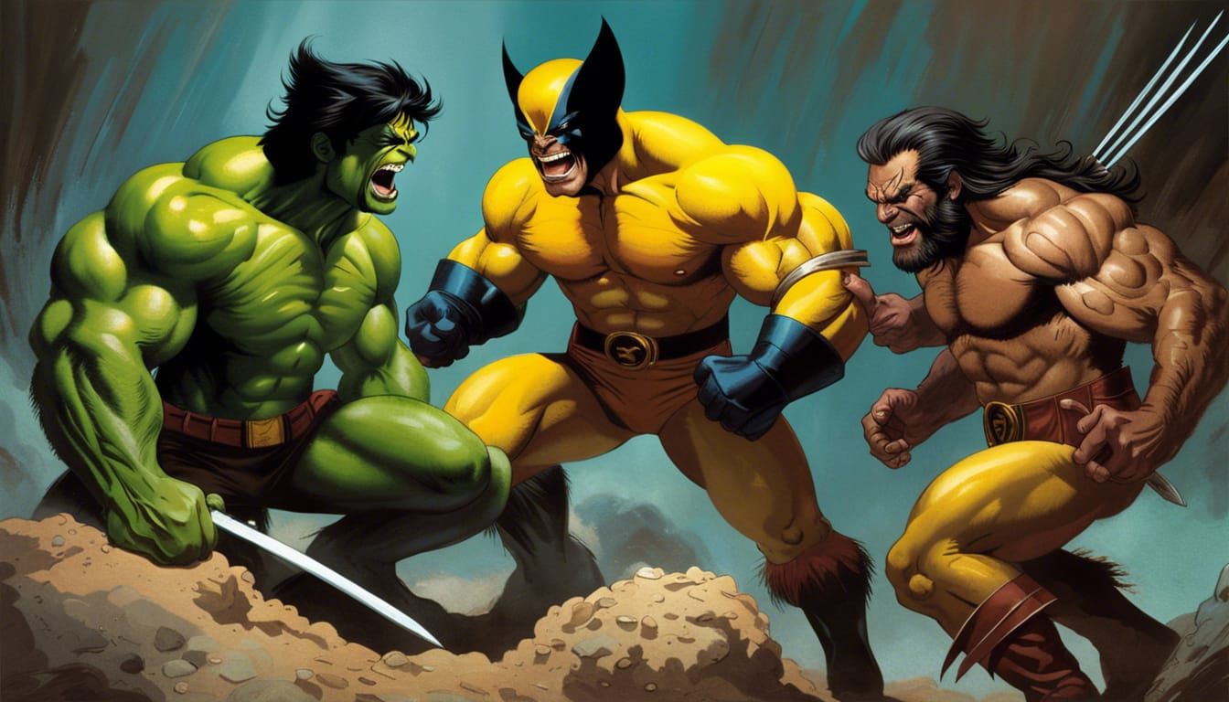 Wolverine from the X-Men is best friends with the Incredible Hulk - AI ...