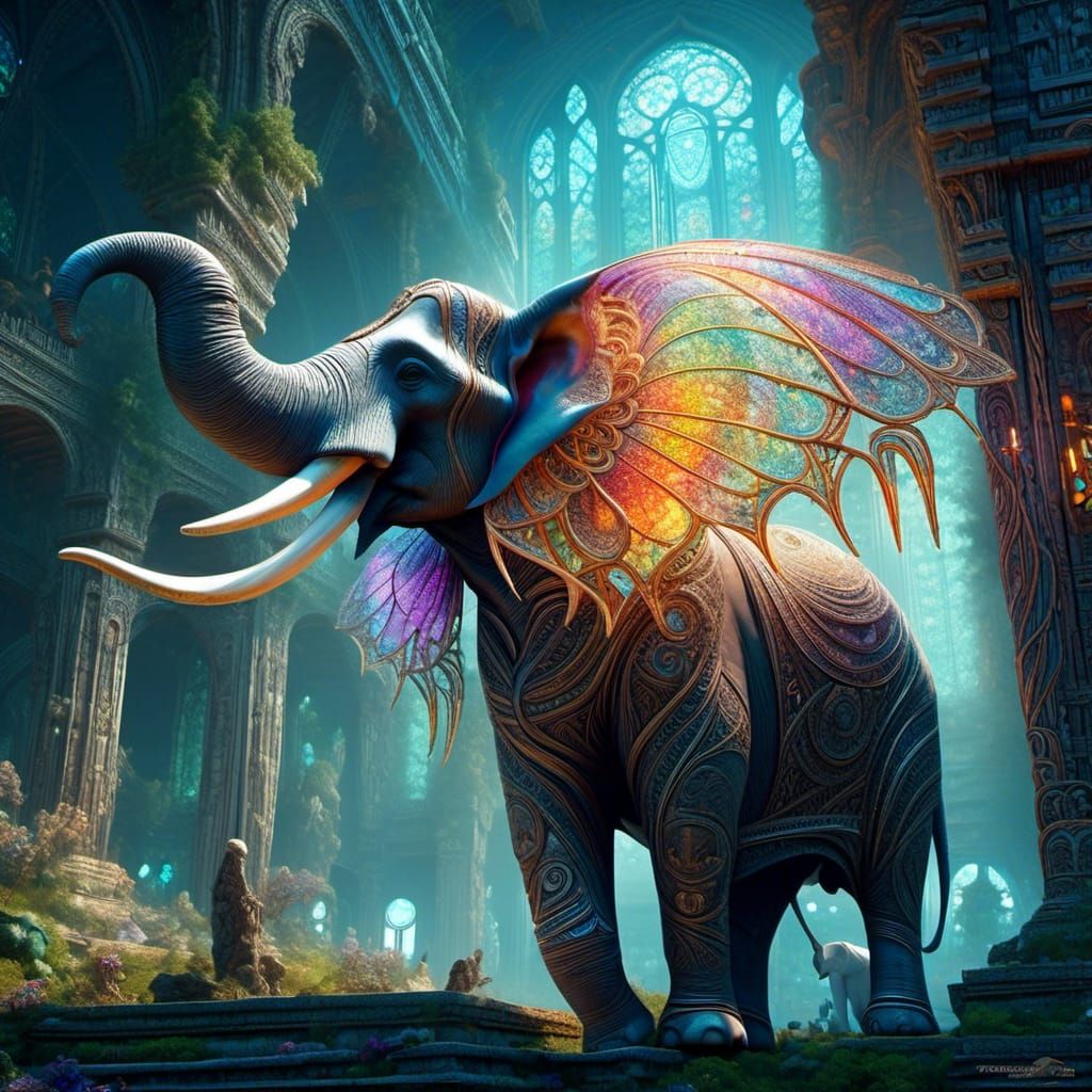 Enchanted Elephant - AI Generated Artwork - NightCafe Creator