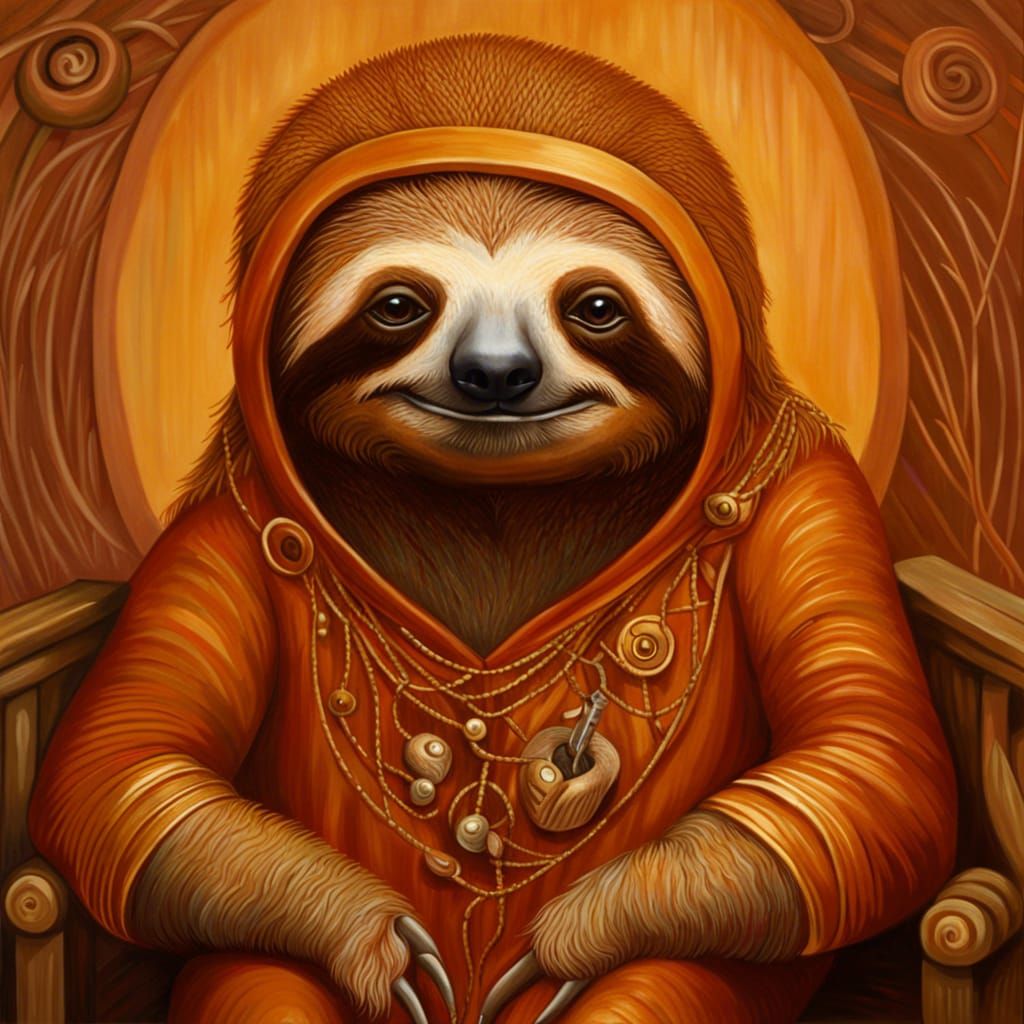 An intricately detailed surreal oil portrait of an anthropomorphic ...