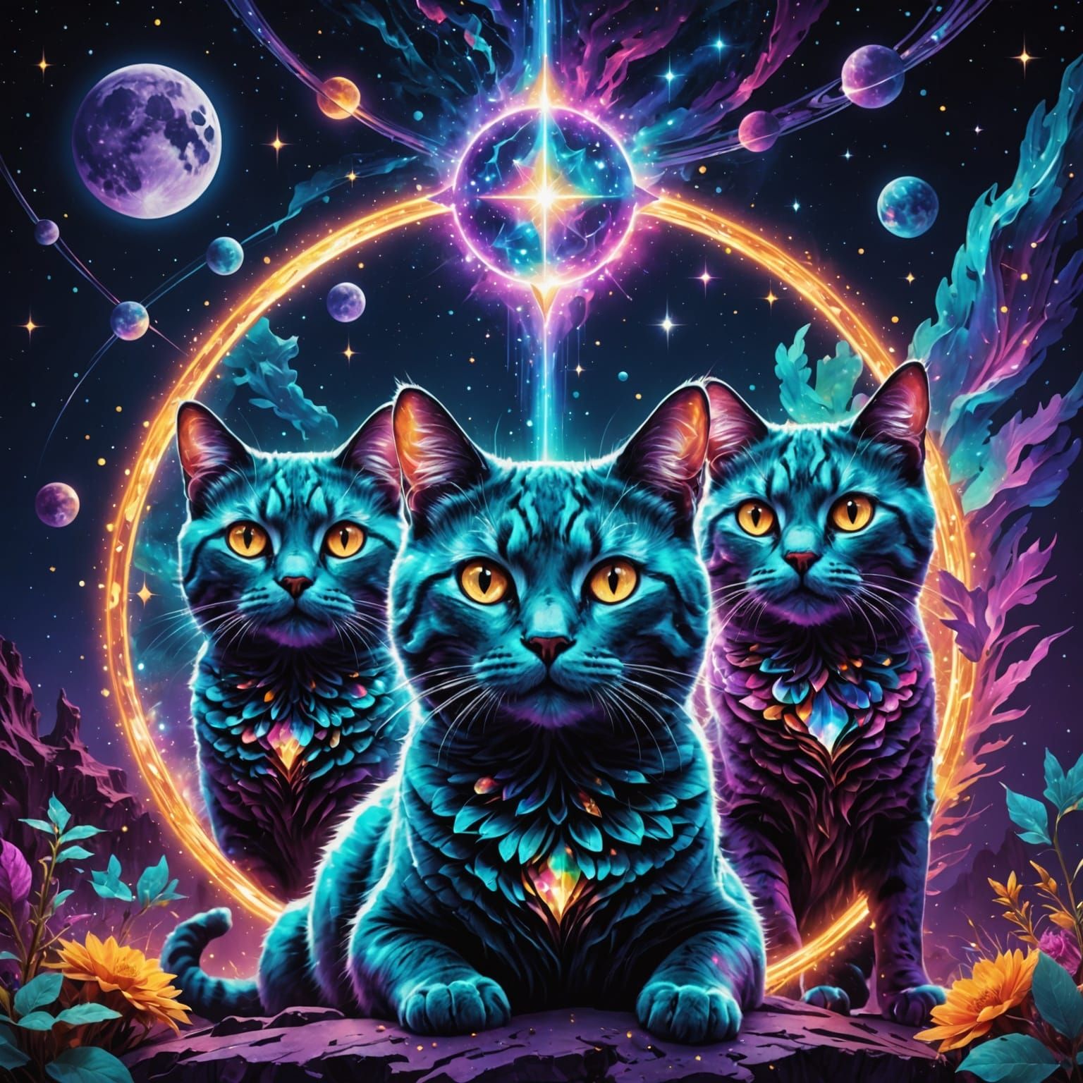 Chats cosmics night - Cosmic Astral Night in Holographic St...