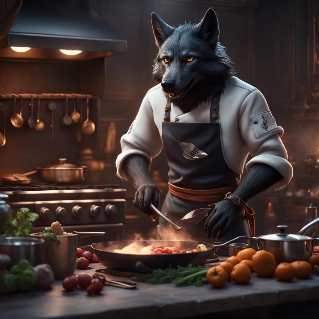 Chef Wolf - AI Generated Artwork - NightCafe Creator