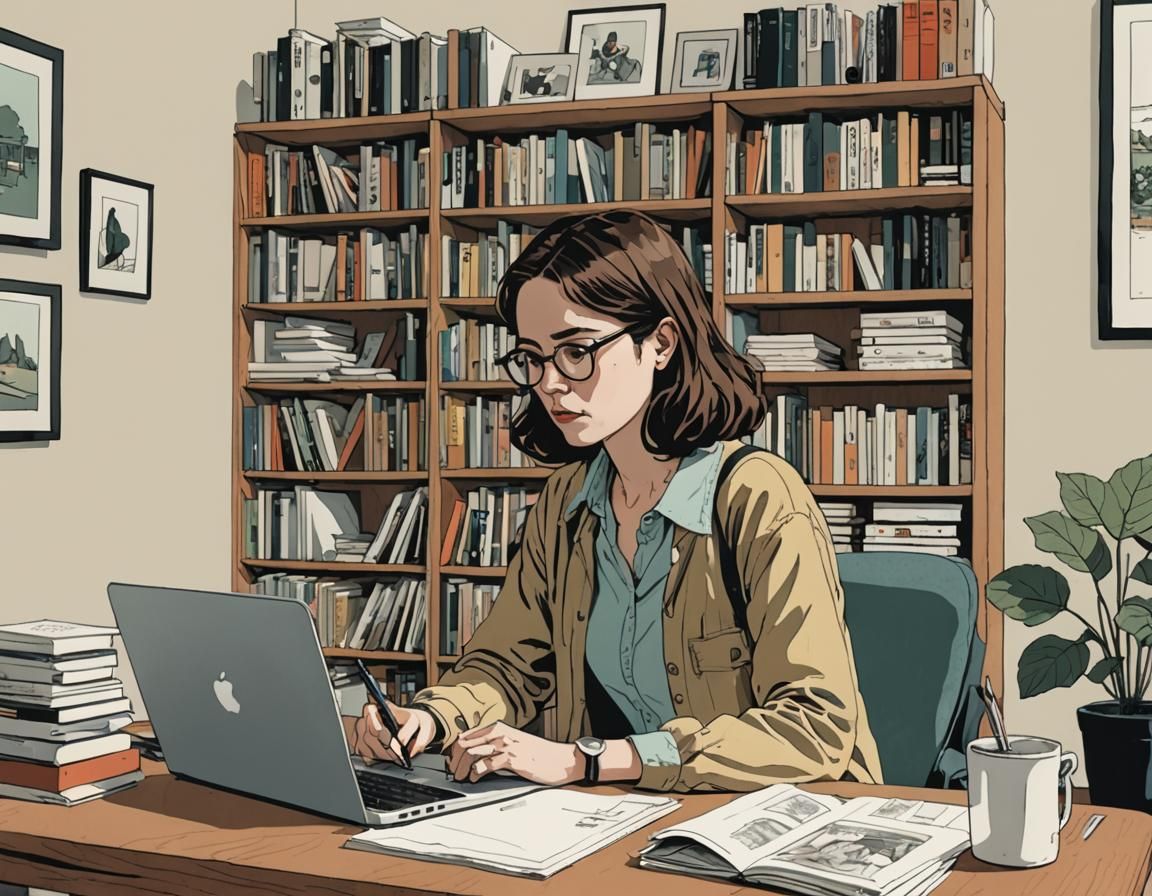 working from home - AI Generated Artwork - NightCafe Creator