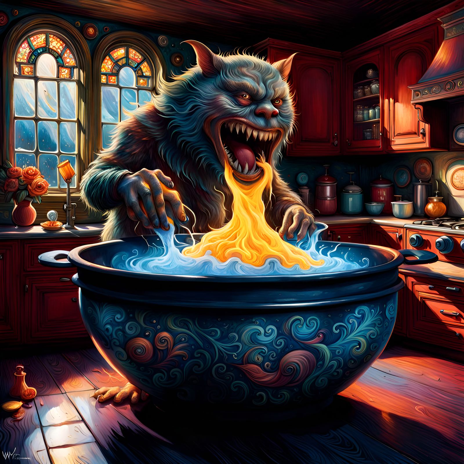 Kitchen Monster - AI Generated Artwork - NightCafe Creator