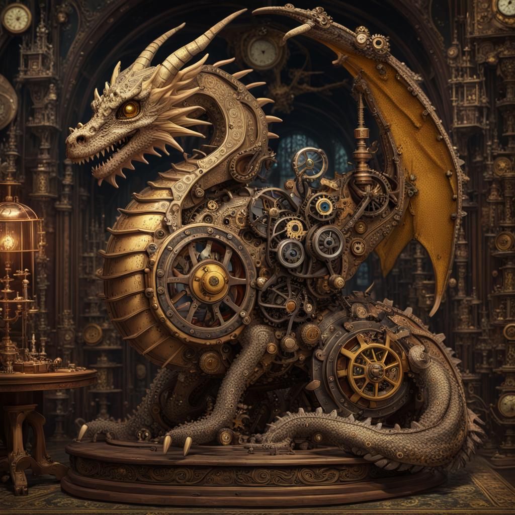 A clockwork dragon - AI Generated Artwork - NightCafe Creator