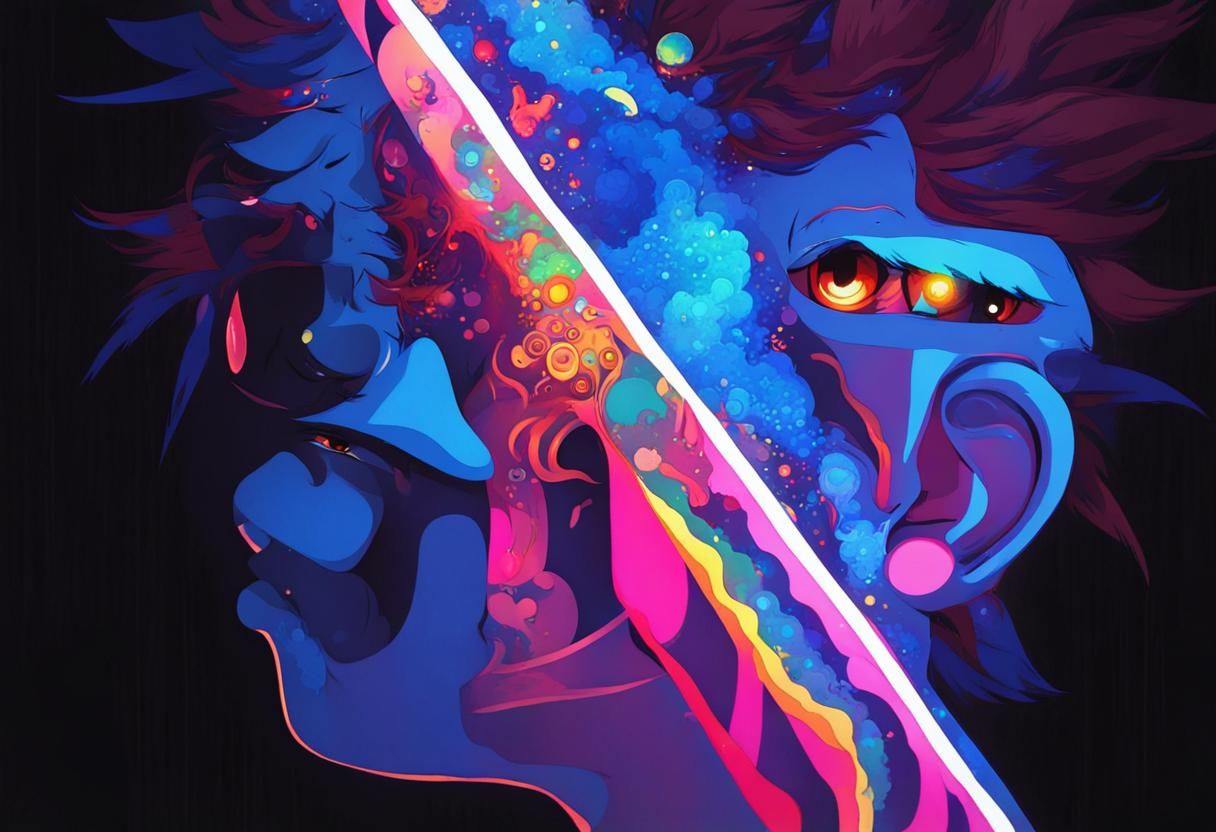 Psychedelic anime vision - AI Generated Artwork - NightCafe Creator
