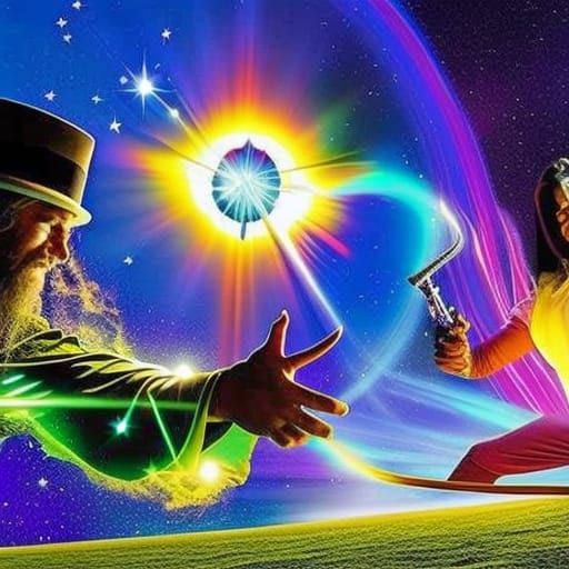 COSMIC WIZARD AND INTER-DIMENSIONAL WARLOCK - AI Generated Artwork ...