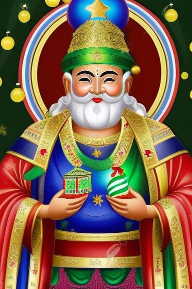 Buddhist Christmas Santa Claus in the style of Greek Orthodox ...