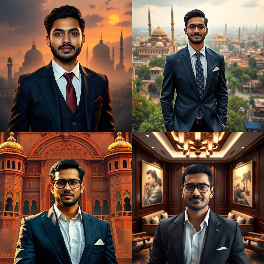 Dapper Bangladeshi Gentleman in Vibrant Fantasy En... - AI Art