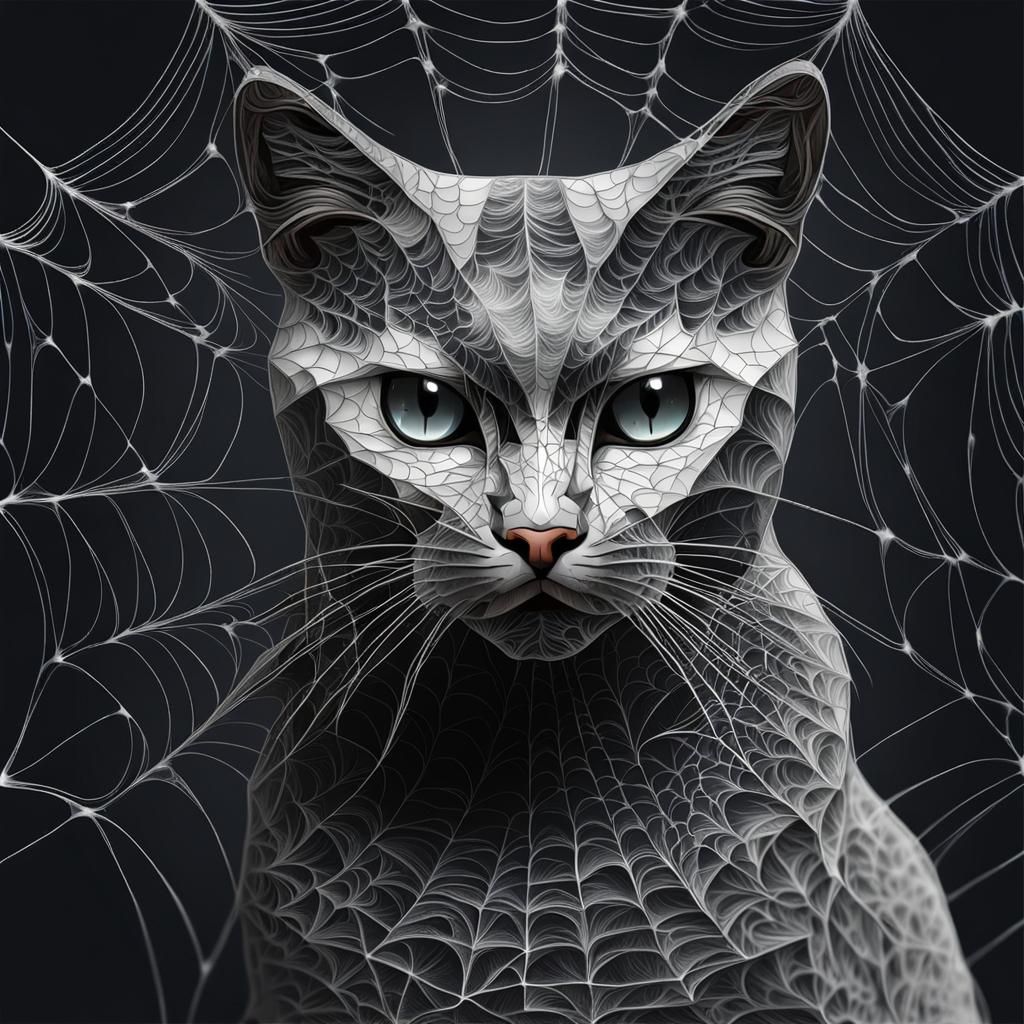 Cat portrait made of spiderweb 😼🕸️ - AI Generated Artwork - NightCafe ...