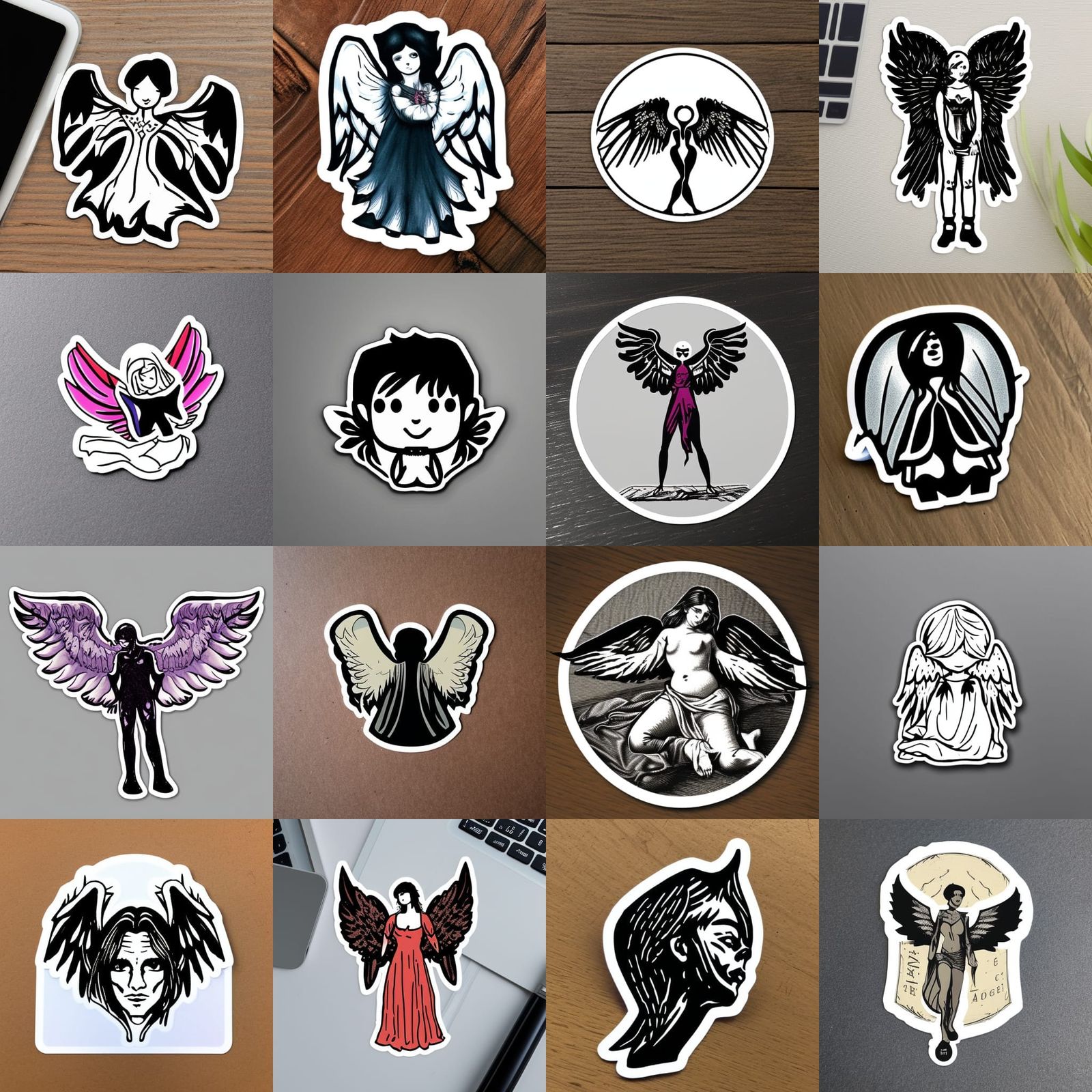 Fallen angel sticker - AI Generated Artwork - NightCafe Creator