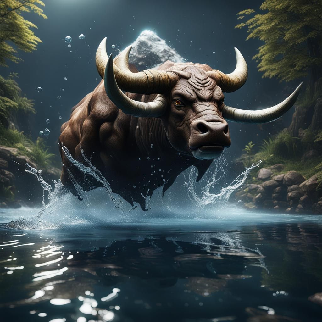 Water Bull - AI Generated Artwork - NightCafe Creator
