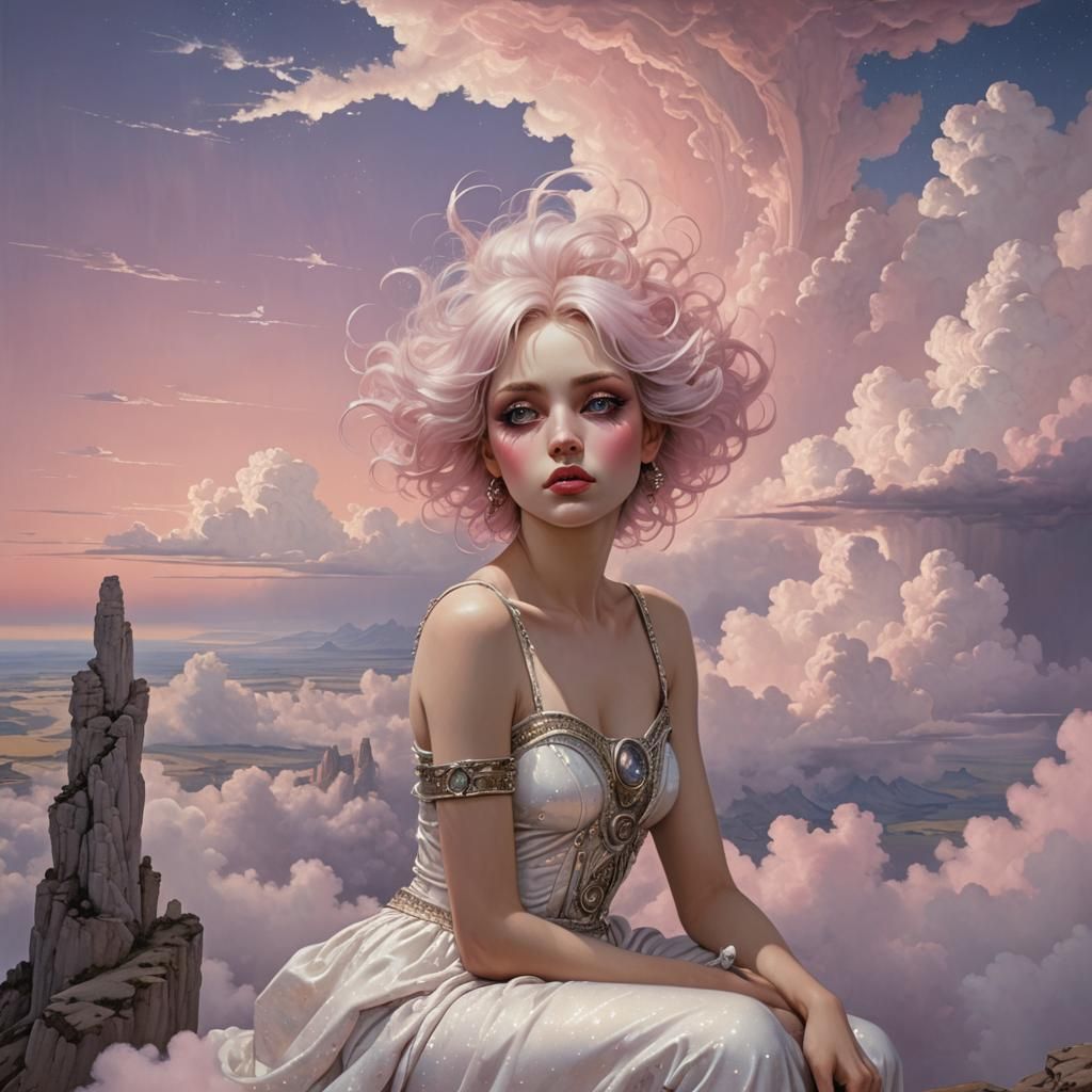 Pinkwhite Cloudscape - AI Generated Artwork - NightCafe Creator