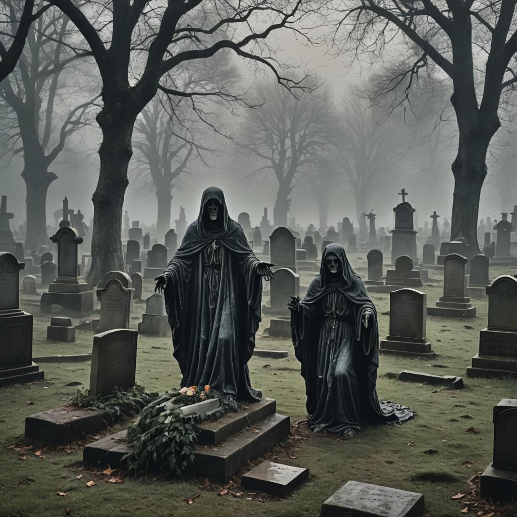 The wraith-like ghosts of the dead rise like misty apparitions from ...