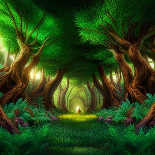 Enchanted forest with druids, 8k resolution, a masterpiece, 35mm ...