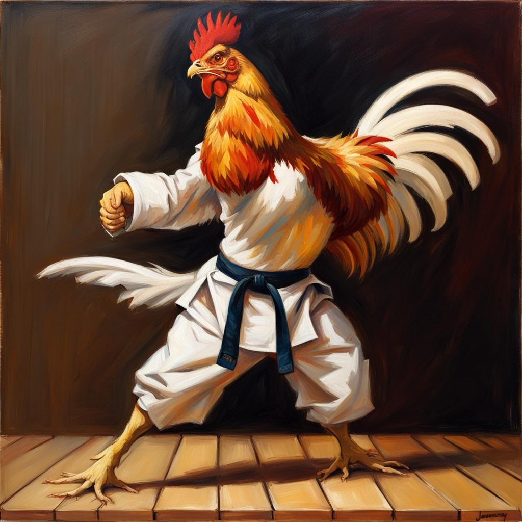 Karate Chicken - AI Generated Artwork - NightCafe Creator