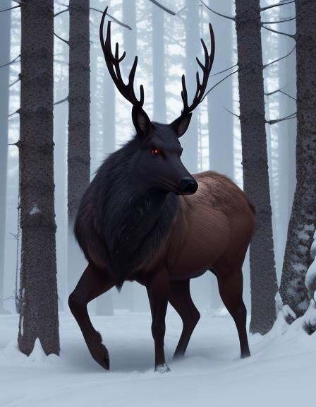 dark elk - AI Generated Artwork - NightCafe Creator