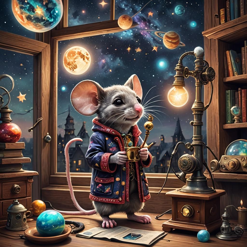 Astronomer Mouse - AI Generated Artwork - NightCafe Creator