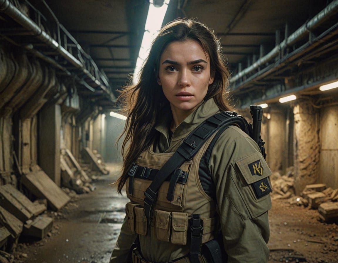 Female with long unkempt dark brown hair, dark hairy eyebrows, light ...