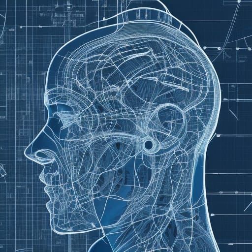 blueprint map, human body with cyborg parts - AI Generated Artwork ...