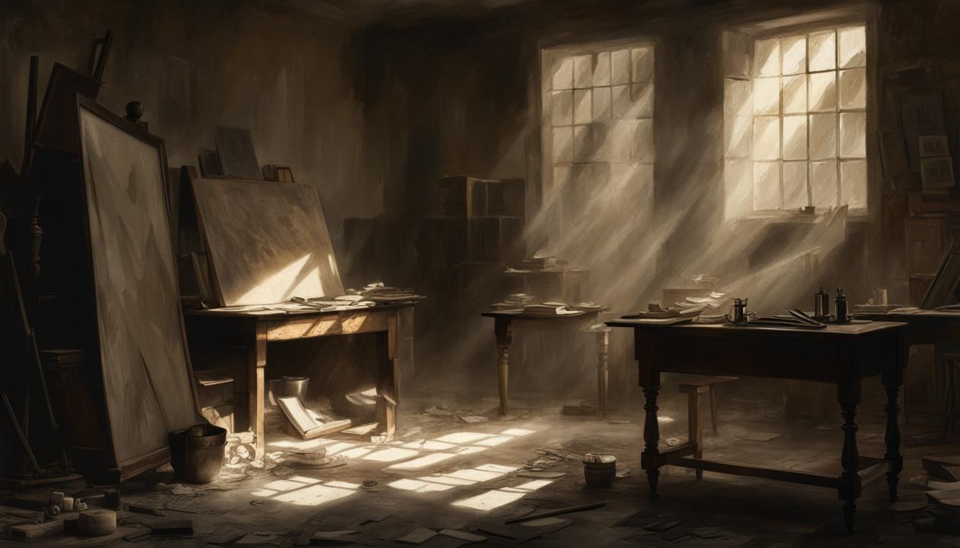 A nineteenth century french old art studio abandoned - AI Generated ...