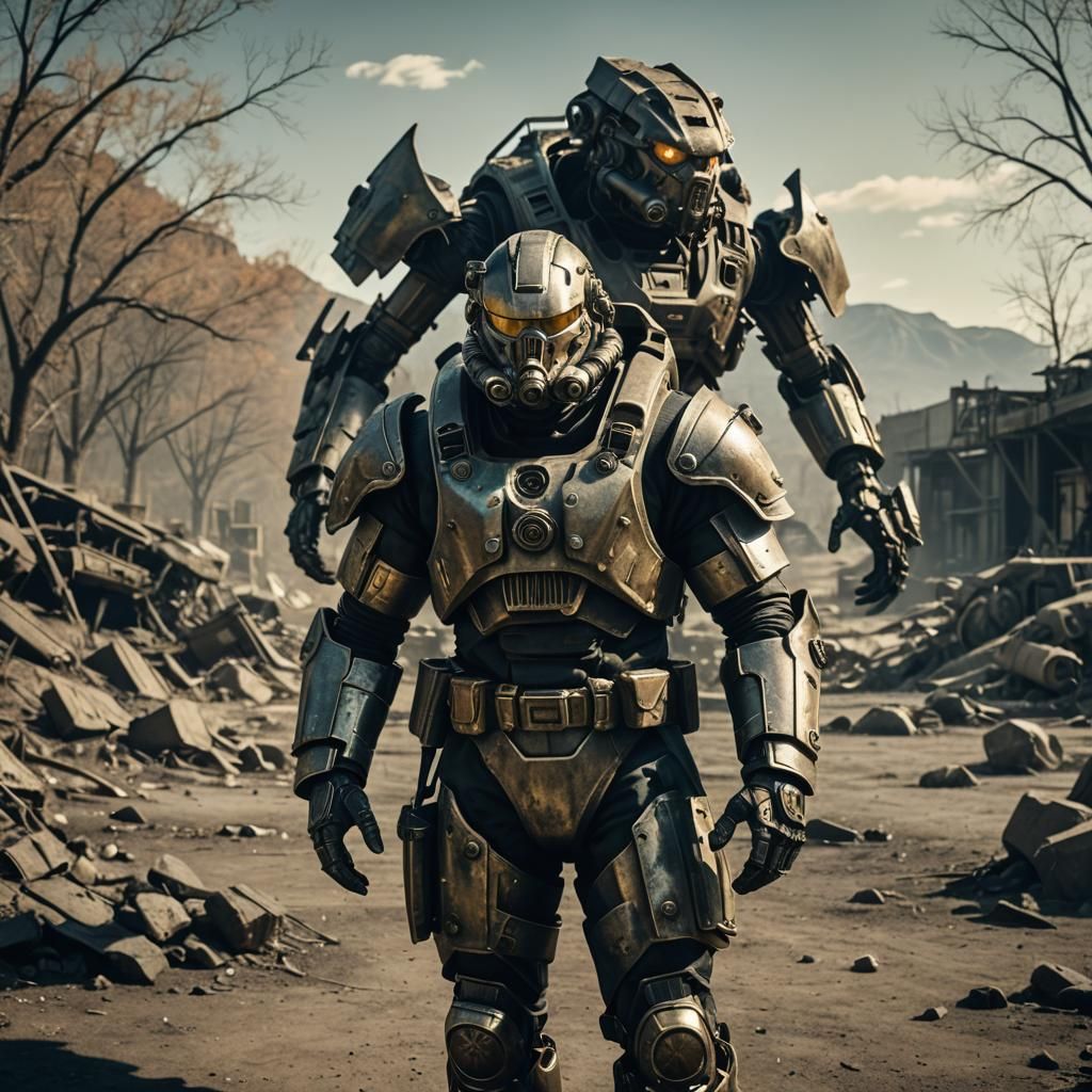 Fallout,Post nuclear world,Man In Armored suit, deatclaw in the ...